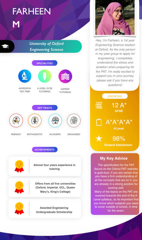 PAT Tutoring | 1-1 PAT Tutors - Medic Mind "I Got into Oxford for Physics"